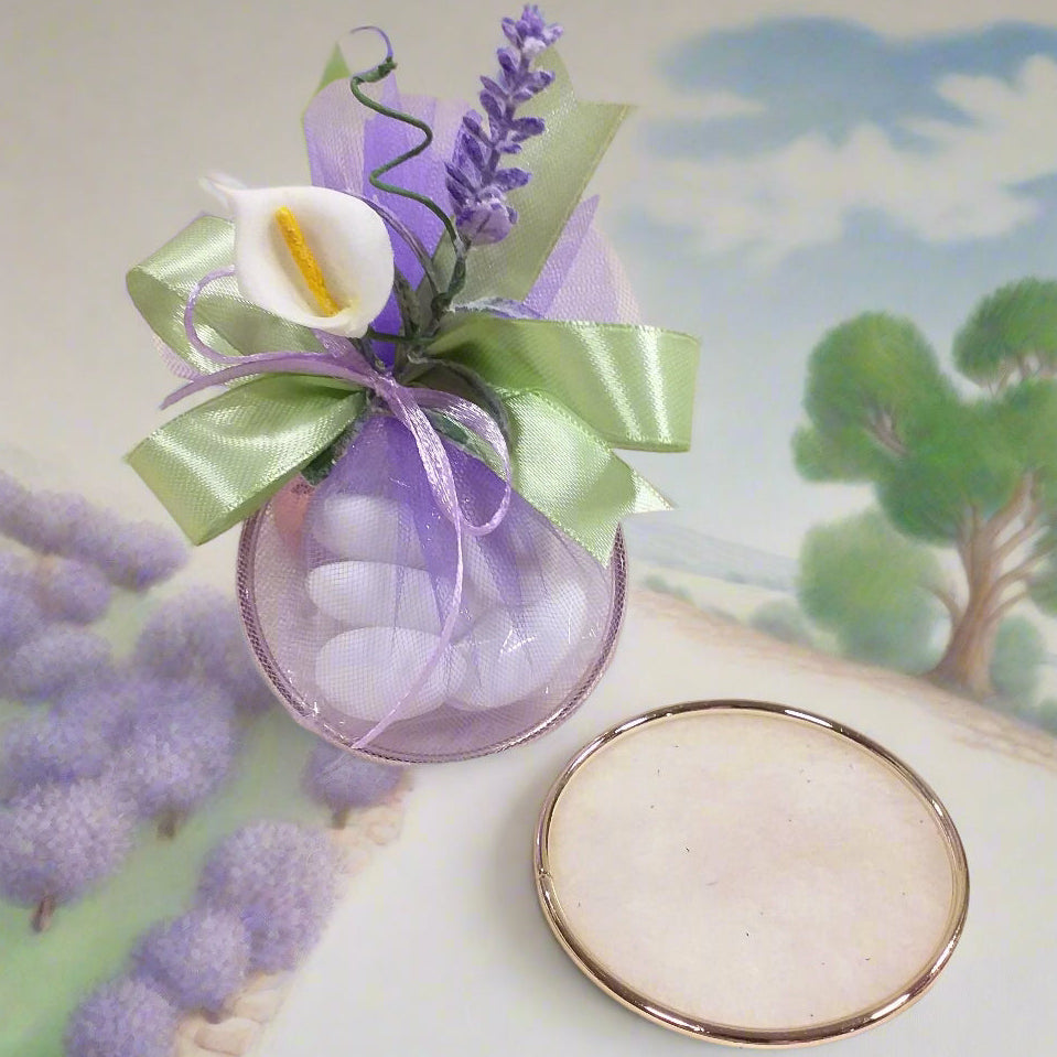 Cerchio 8 cm portaconfetti anello dorato metallo fai te bomboniere ...