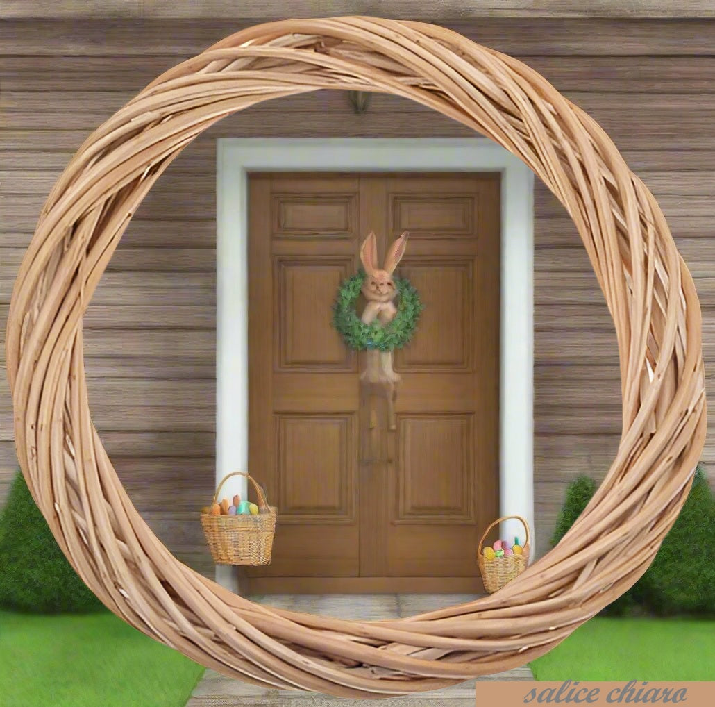 Ghirlande vimini rattan chiaro e scuro coroncine Pasqua cerchi Natale ...