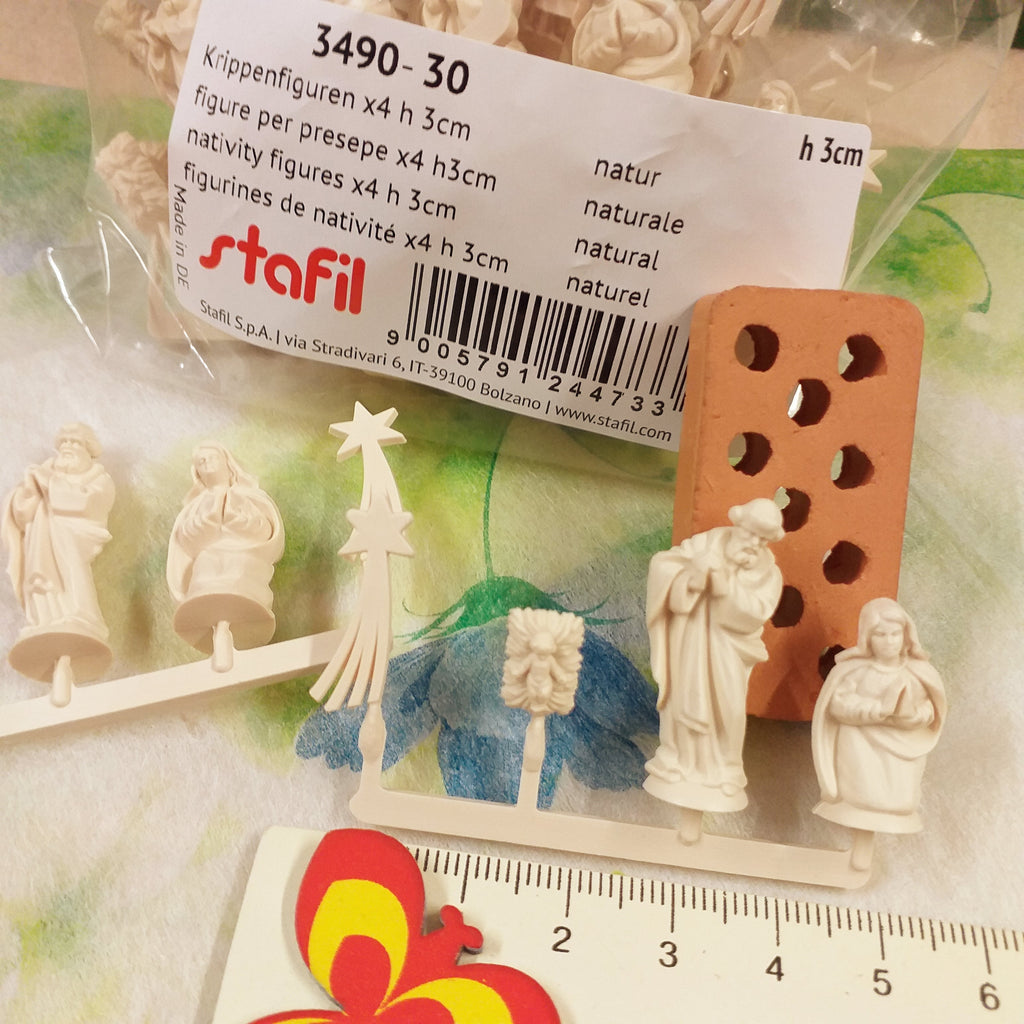 Mini statuine Presepe piccole bianche 3 cm da decorare o colorare ...