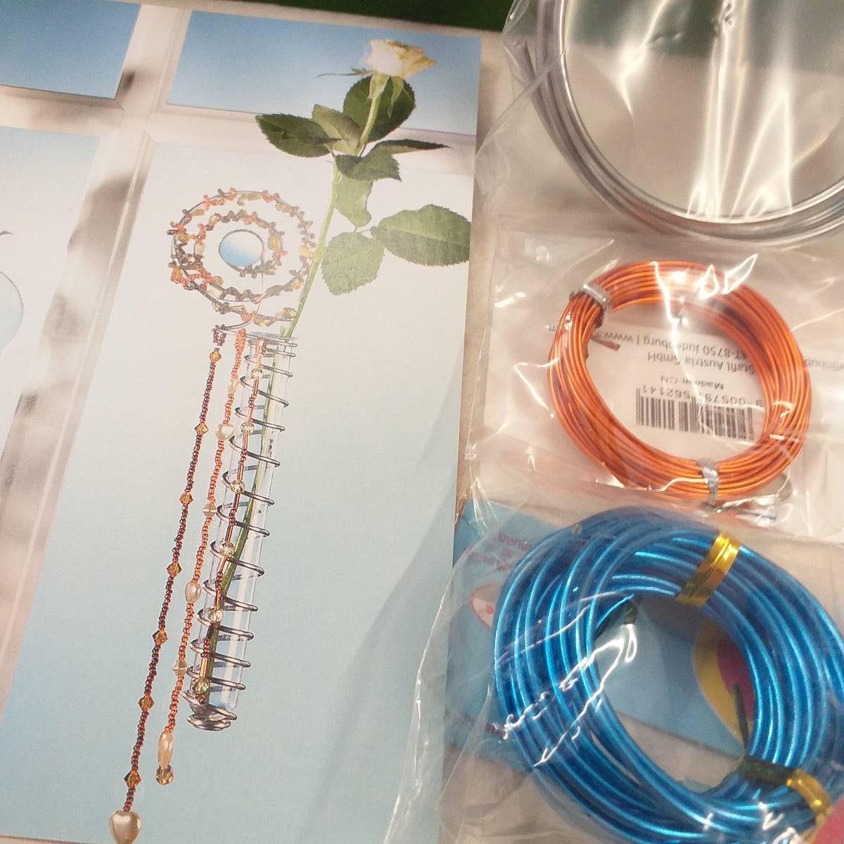 Kit 3 fili alluminio 2 libretti per bigiotteria e decorazioni di perle ...