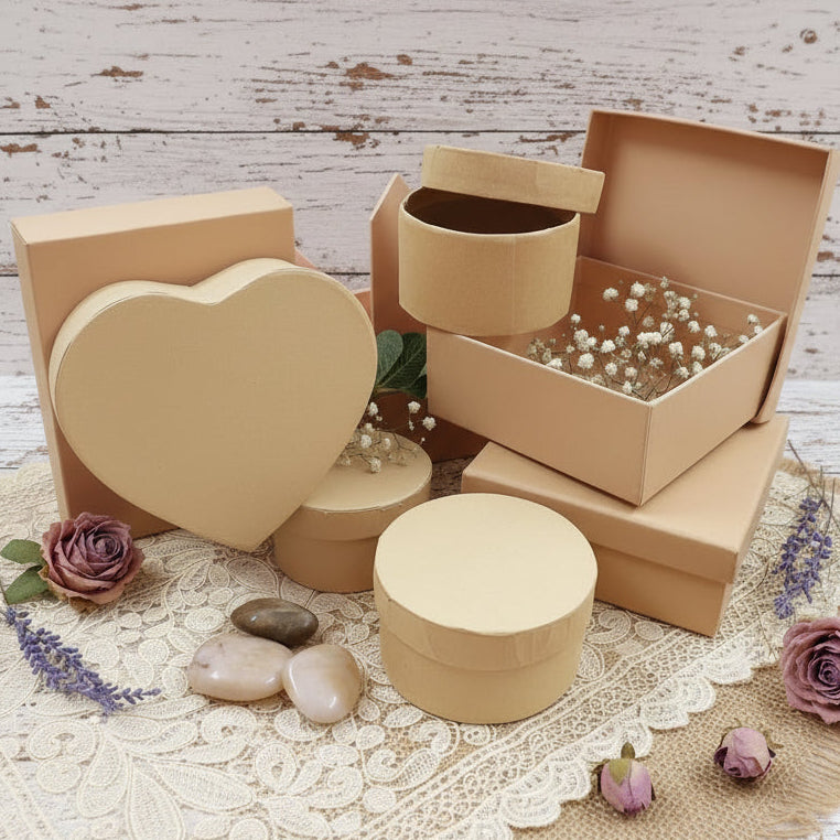 Scatole cartone per decoupage scatoline tonde decorare e ricamo ...