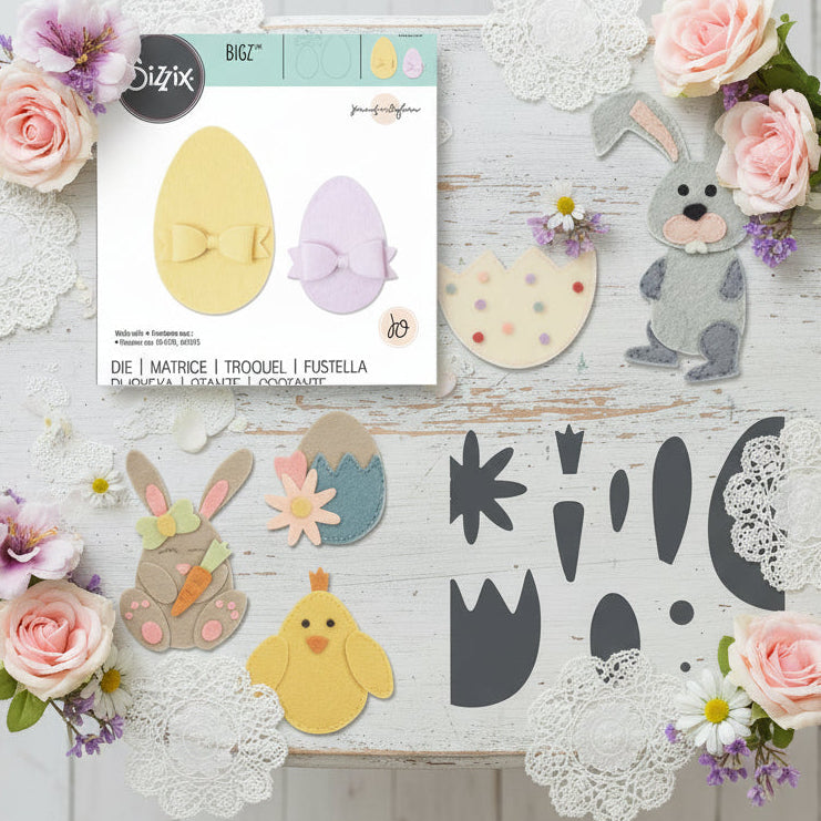 fustella Pasqua Sizzix feltro soggetti uova coniglietto decorazioni – hobbyshopbomboniere