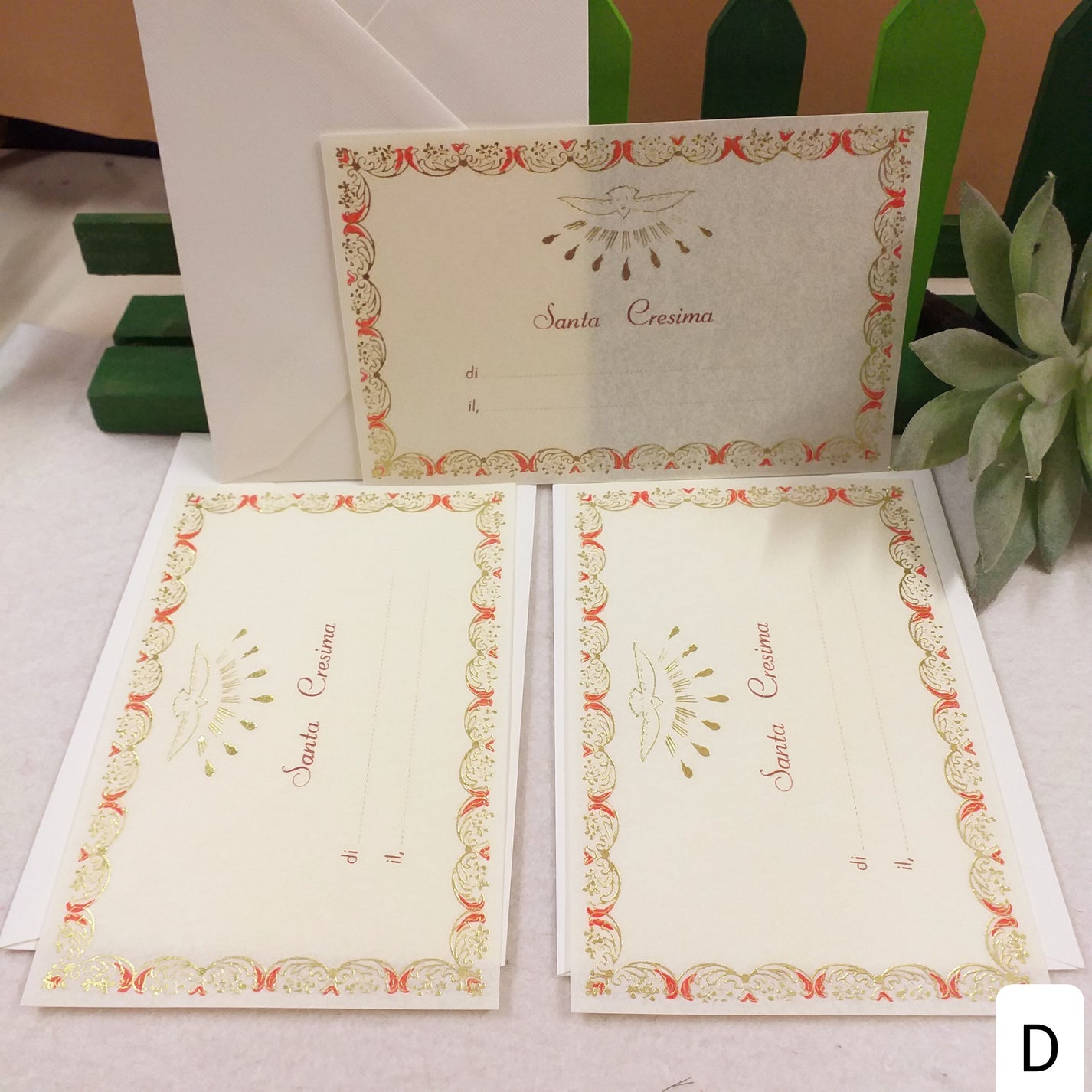 Vendita lotto stock invito Comunione Cresima biglietti pergamene busta ...