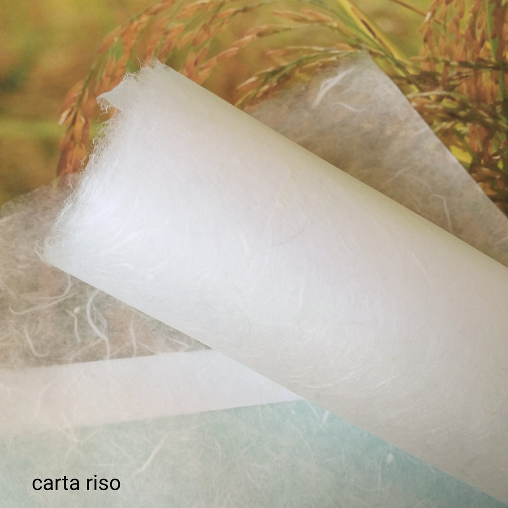 Carta riso bianca e cartoncino kraft decoupage scrapbooking biglietti ...