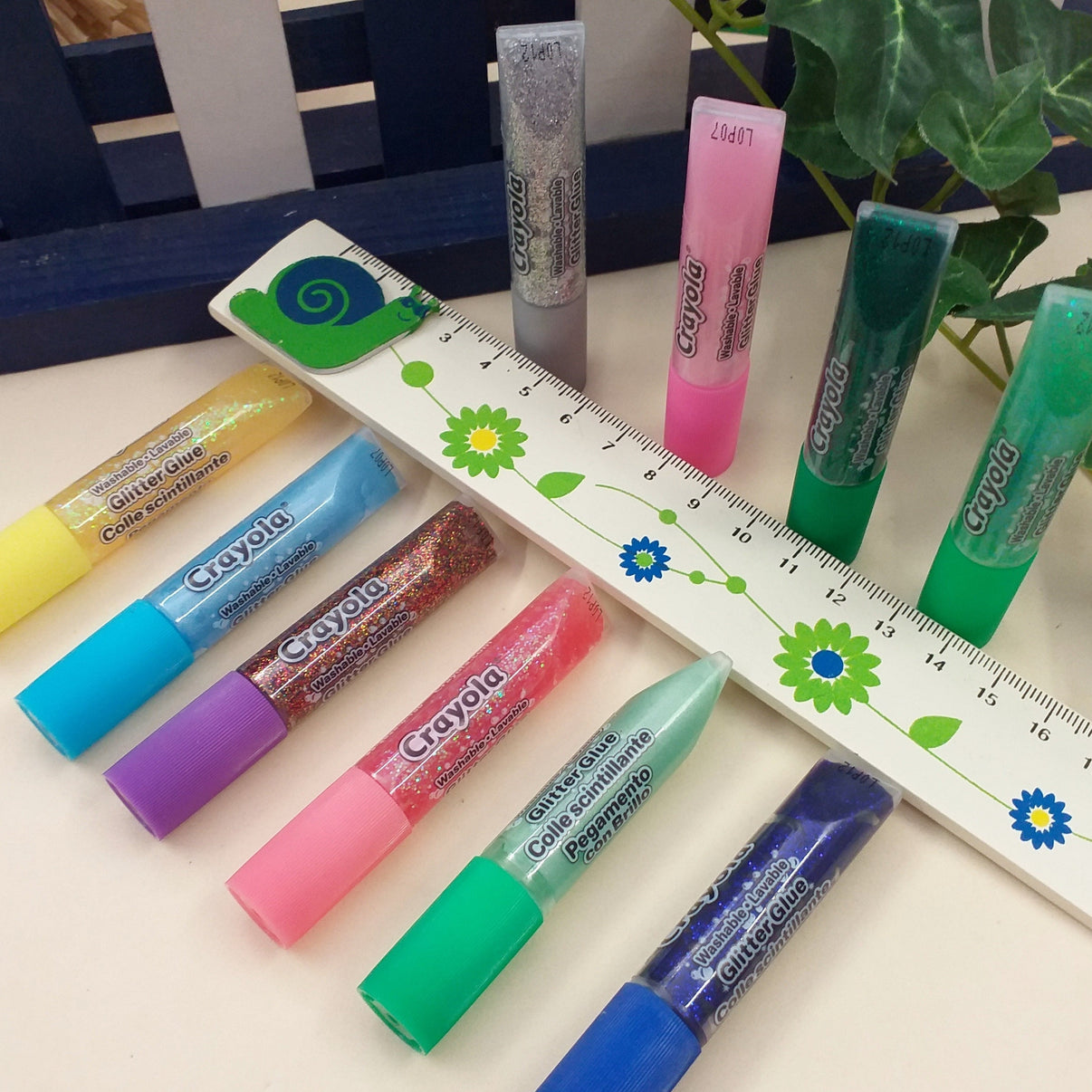 Colla brillantini glitter lavoretti creativi crepla e regalo righello ...