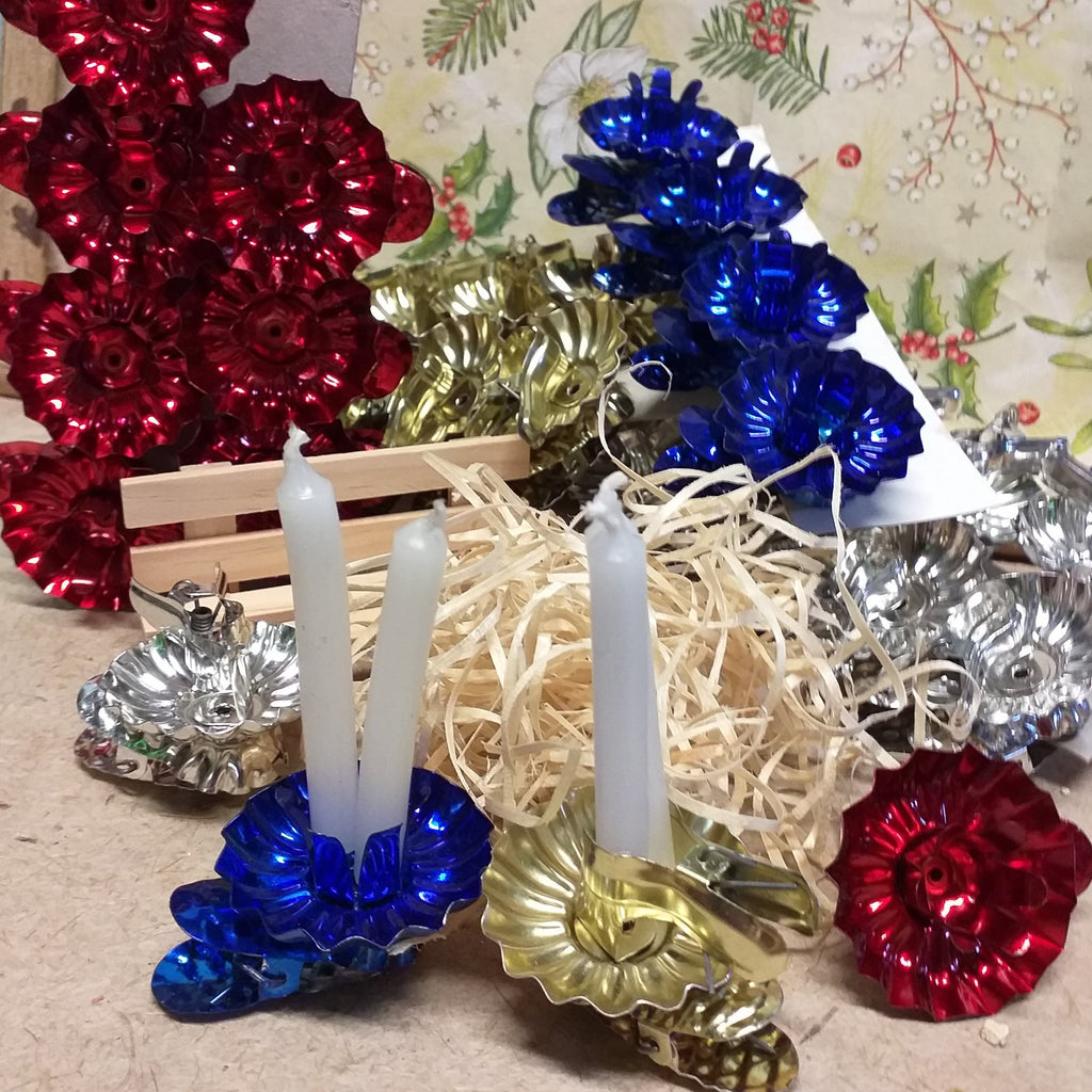 Candele Natale decoupage tovaglioli decorare fogli cera pinze albero ...