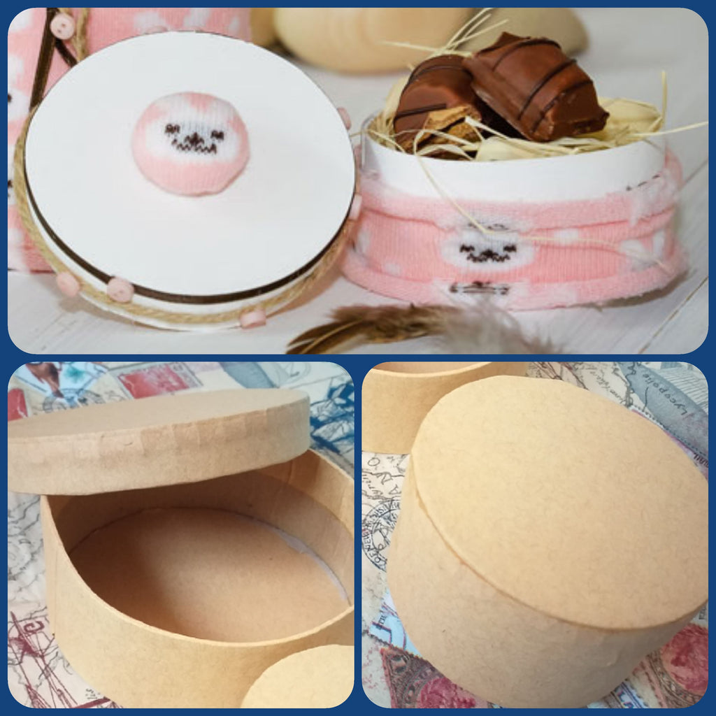 Scatole cartone per decoupage scatoline tonde decorare e ricamo ...