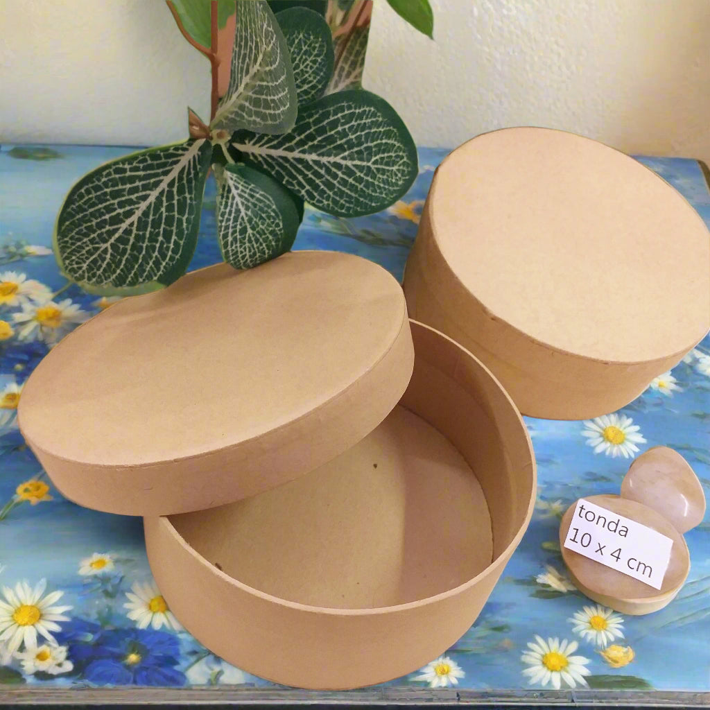 Scatole cartone per decoupage scatoline tonde decorare e ricamo ...